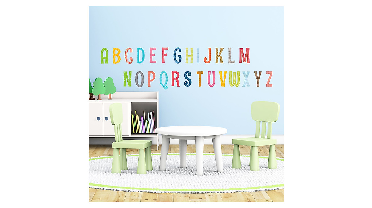 DECOWALL Uppercase Alphabet Kids Wall Stickers