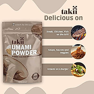 Takii Umami Powder, Made from Shiitake Mushrooms, Add Instant Flavor and Depth to All Your Favorite Dishes (1 Pack - 3.5 Ounce Pouch)