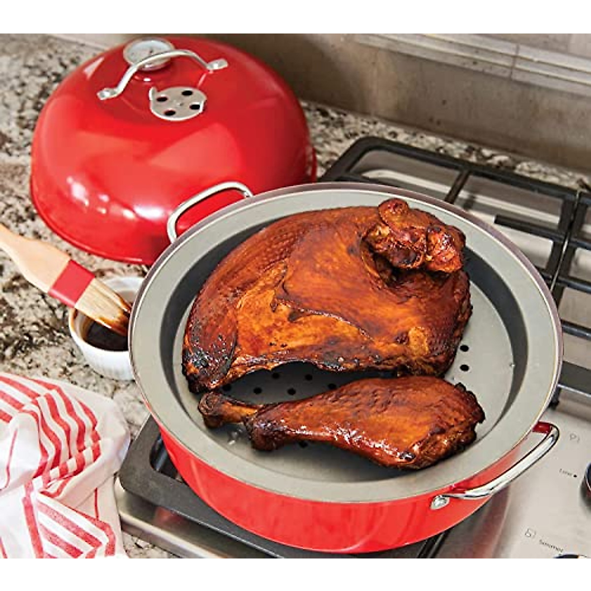 Nordic Ware 36556 Kettle Smoker, Red