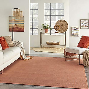 Nourison Positano Indoor-Outdoor Terracotta 4' x 6' Area Rug, Easy Cleaning, Non Shedding, Bed Room, Living Room, Dining Room, Backyard, Deck, Patio (4x6)