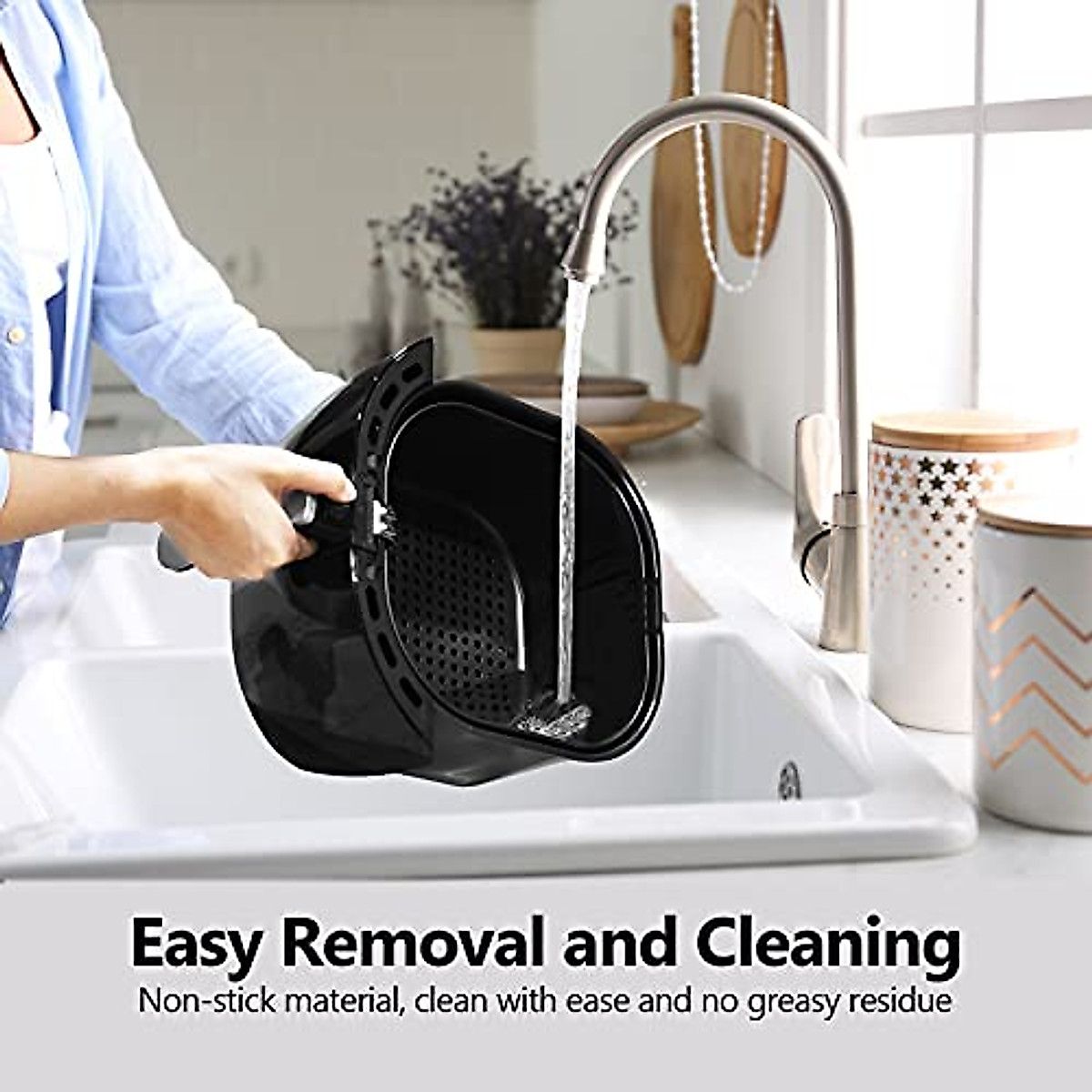 Air Fryer 7.4 QT Large Capacity with 7 in 1 Menus LED Touch Screen Adjustable Time/Temp Control Air Fryers for Home Use Oil-Free Cooking 1800W Electric