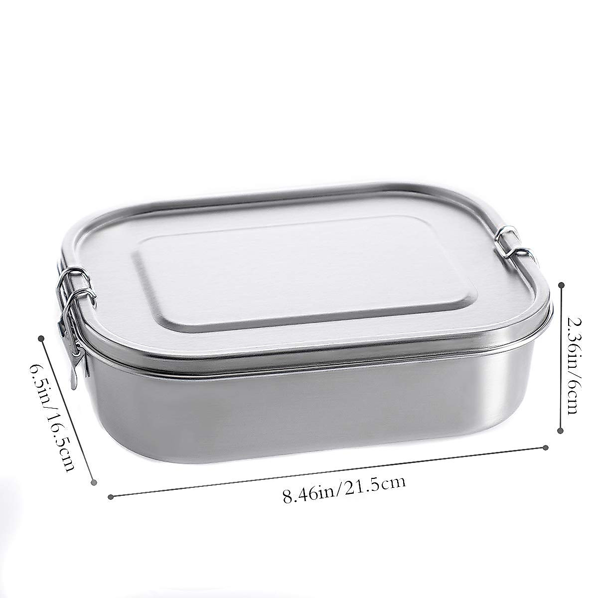 Stainless Steel Bento Box Lunch Containers For Adults Leakproof 3 Compartment Metal Bento Lunch Box Food Container For Over 5 Years Old Kids (1400ml/47oz)