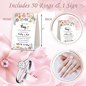 Put a Ring On It,Don't Say Bride or Wedding Game,Bridal Shower Games 50 Guests,Pink Floral Boho Bridal Shower Game,Engagement Party,Bachelorette Decorations for Party,Bridal Shower Favors-L11