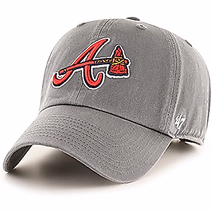Atlanta Braves Dark Gray Clean Up Adjustable Hat, Adult One Size Fits All
