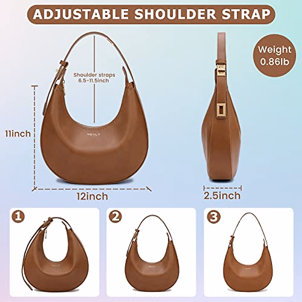 Keyli Shoulder Handbags for Women Waterproof Leather Small Clutch Purse Trendy Zipper Top Handle Bags Mini Purses Cute Tote Messenger Bags with Adjustable Strap Camel