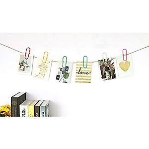 Super Large Paperclips Colored Jumbo - Coideal 30 Pack 4 Inch XL Mega Paper Clips Holder Vinyl Coated Assorted Color, Multicolored Giant Big Sheet Holder for Files, Office Supply (10 cm)