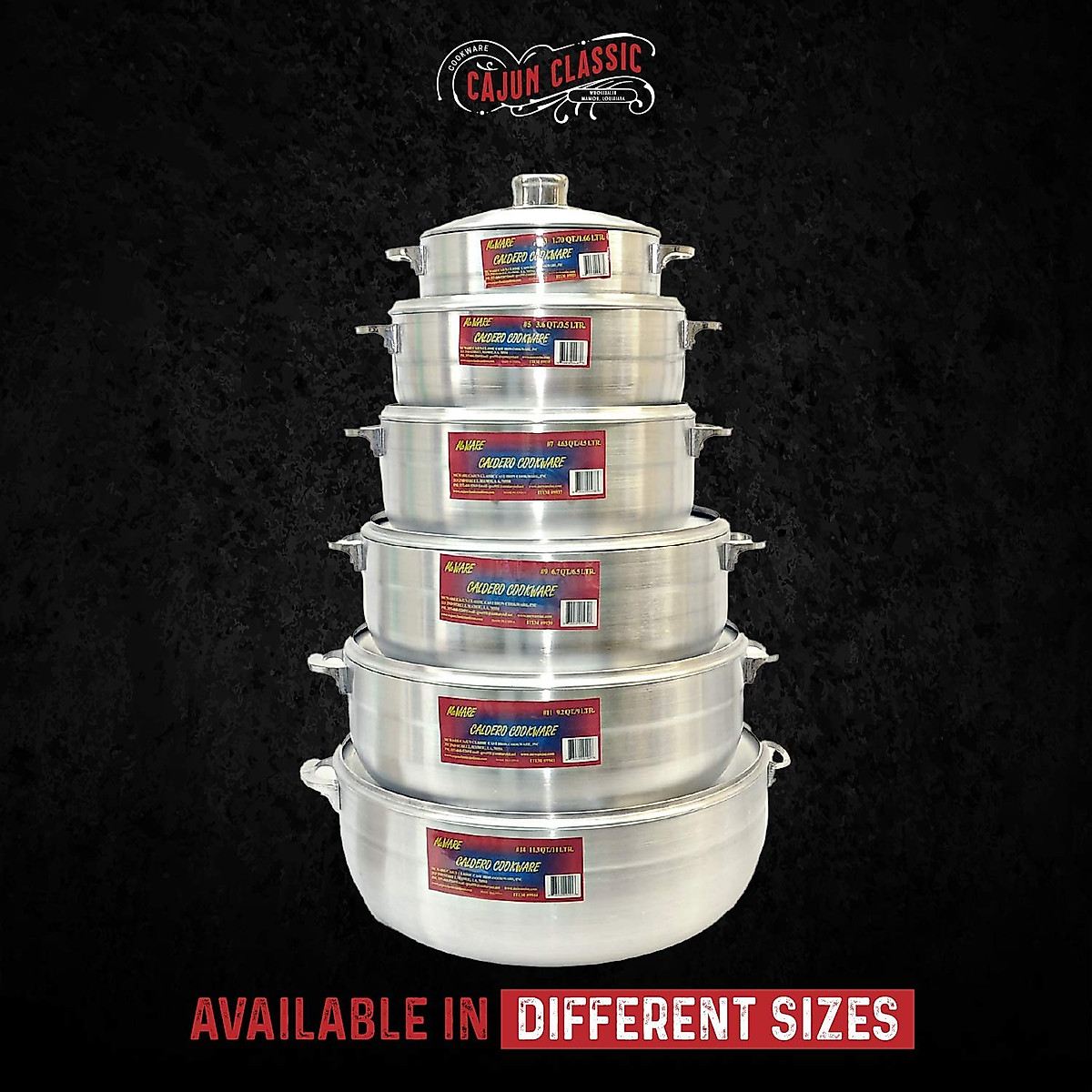 Cajun 4.63-Quart Aluminum Dutch Oven Pot with Lid - Oven-Safe Round Caldero - Nickel-Free Stew Pot