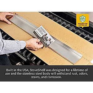 StoveShelf 30" Length White Magnetic Shelf for Kitchen Stove - Kitchen Storage Solution with Zero Installation - Over Stove Spice Rack Organizer