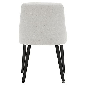 MINCETA Dining Chair,Morden Wood Leg Upholstered Kitchen Chair Set of 2,Performance Fabric in Beige Gray