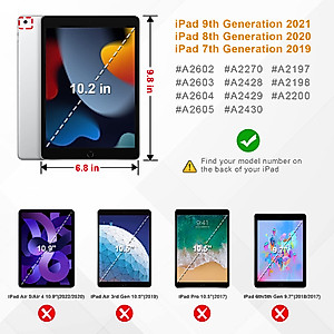 Fintie Magnetic Stand Case for iPad 9th / 8th / 7th Generation (2021/2020/2019) 10.2 Inch, [Multiple Secure Angles] Shockproof Rugged Soft TPU Back Cover, Auto Sleep Wake, Black