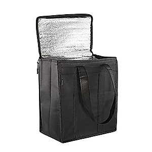 Insulated Shopping Bags for Groceries - 2 Pack Soft Sided Cooler Bag, Insulated Grocery Bags with Zippered Top, Reusable Shopping Bags for Food, Delivery, Catering, Foldable & Collapsible Tote Bags