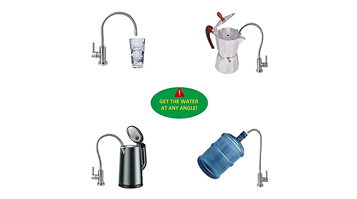 Lead-Free Gooseneck Drinking Water Faucet - 360° Rotatable