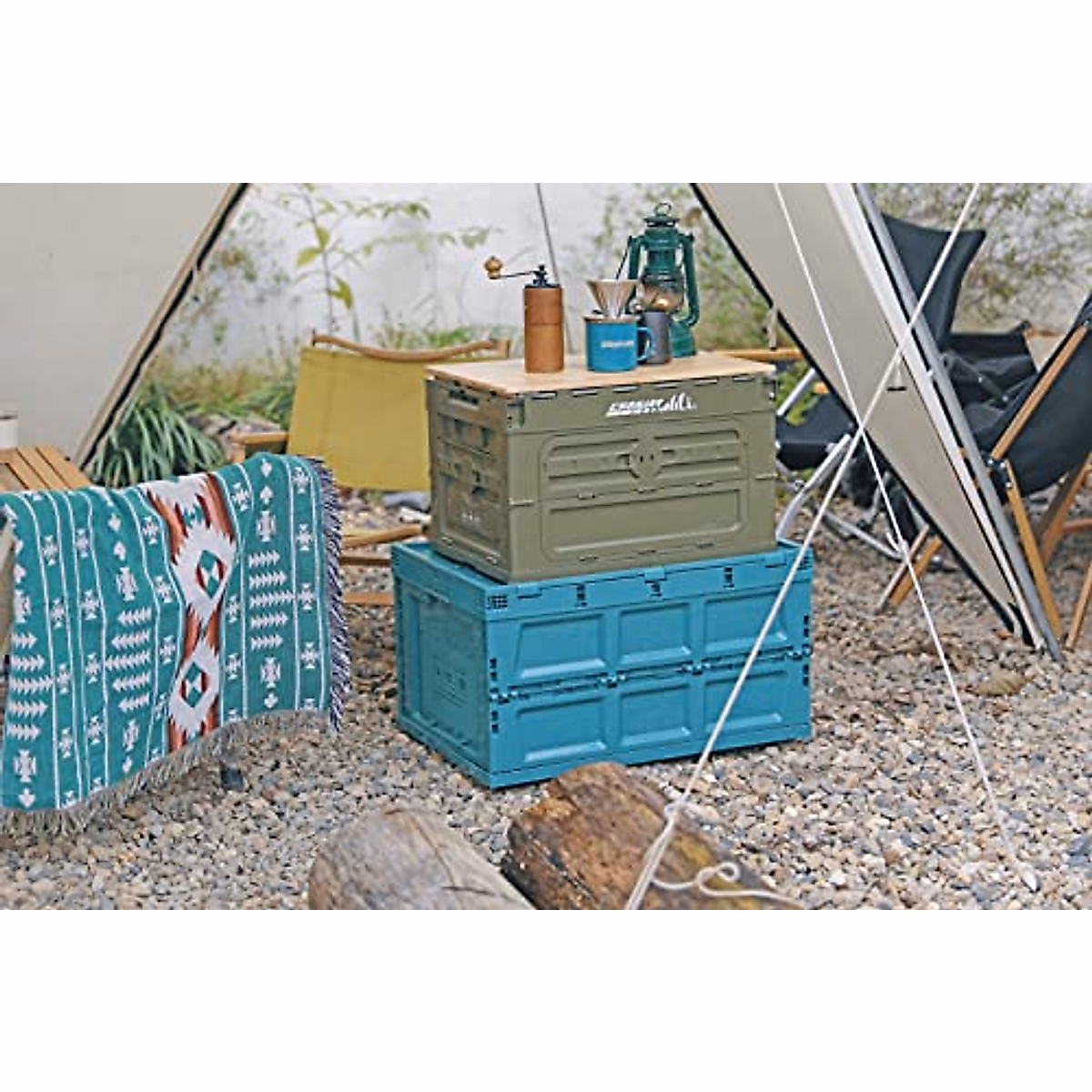 Chanjarhill Collapsible Lidded Trunk Organizer Camping Storage Box Multi function box