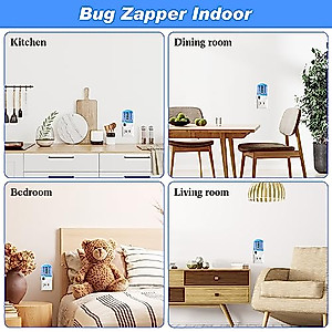 Qualirey Bug Zapper Indoor Plug in Mosquito Killer Trap Indoor Insect Trap Electric Mosquito Trap Fly Zapper Electronic Mosquito Killer with LED Light for Home Kitchen Bedroom Baby Room Office (2 Pcs)