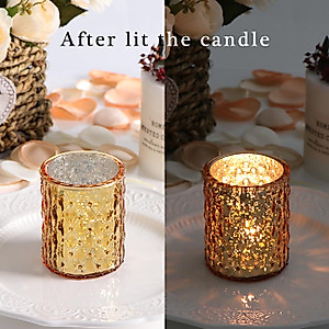 NITIME 12pcs Gold Votive Candle Holders, Gold Candle Holders for Table Centerpiece, Mercury Glass Tealight Candle Holder for Wedding, Home Decor