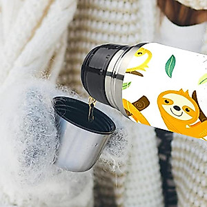 Cute Brown Sloth Hug Vacuum Insulated Water Bottle Stainless Steel Thermos Flask Travel Mug Coffee Cup Double Walled 17 OZ