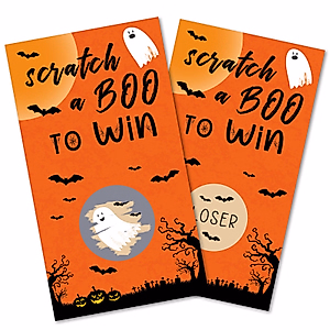 JUESMOS Halloween Scratch Off Cards 30Pcs Spooky Ghost Halloween Party Scratch Off Game Cards Funny Halloween Activity for Groups Kids Adults Halloween Baby Shower Birthday Party Game Favor Supplies