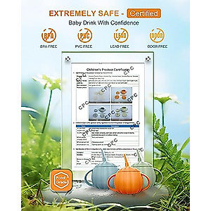 BRVTOT 3 in 1 Training Cups for Baby & Toddler 7 oz, Spill Proof Toddler Straw Cup & Snack Containers Cup with DustProof Lid, BPA Free Silicone Baby Sippy Cup for 1+ Year Old, Cute Pumpkin Baby Gifts