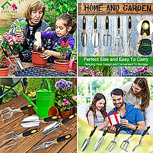Garden Tool Set, 5 Piece Garden Tools, Garden Kit Heavy Duty Gardening Tool, Ergonomic Handle Shovel Rake Shears Sickle Digging Hoes Tool Kit for Women Men Gardener, Garden Starter Kit Gifts for Women