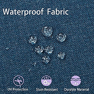 FUNHOME Water-Resistant Outdoor Bench/Settee Cushion Slip Cover,Patio Furniture Cushion Covers,Garden Long Chair Cover ONLY-42x18x3 INCH (Dark Blue)