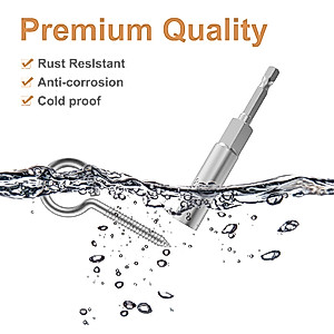 HXLPAY 2” 26 Pack 304 Stainless Steel,Screw Eyes Heavy Duty Screw in Eye Hooks Ring, Yoga & Brazilian Hammocks, Indoor & Outdoor, Self Tapping Screws,Eye Bolt (1 pcs 1/4" hex Shank Wing nut Driver)