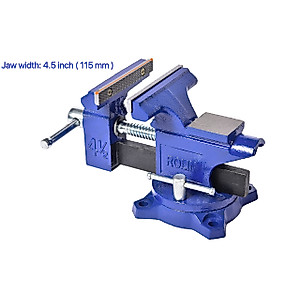 Rolin Vise Bench Vise 4-1/2 Inch With 240 Degree Swivel Base Clamp Tools Home Vises Rotation Base
