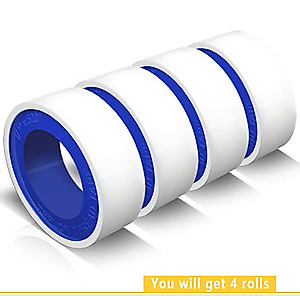 4 Rolls 1/2 Inch(W) X 520 Inches(L) Teflon Tape,for Plumbers Tape,PTFE Tape,Sealing Tape,Plumbing Tape,Sealant Tape,Thread Seal Tape,Plumber Tape for Shower Head,Water Pipe Sealing Tape,White