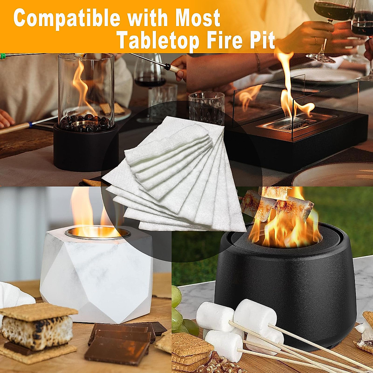 Tabletop Fire Pit Ceramic Wool Wick for ROZATO, EDELFELD, Roundfire, Colsen, Flammtal Tabletop Firepit to Extend Burning Time, Sponge Cotton Core for Ethanol Tabletop Fires 10 PCS