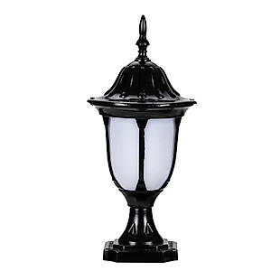 European Retro LED Post Light Waterproof Outdoor Die-cast Aluminum E27 Base Pillar Lantern Fixture Courtyard Garden Walled Porch Pillar Lights Pole Light