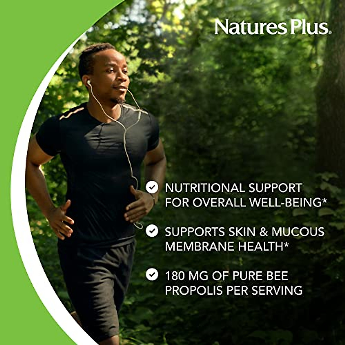 NaturesPlus Propolplus - 180 mg, 60 Softgels - Quality Bee Propolis Supplement with Bee Pollen - 60 Servings