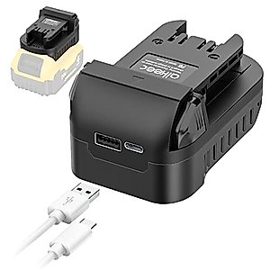 Battery Adapter for Dewalt to for Miwaulkee Battery, Battery Converters with USB/Type-C Charger Port, Convert for DeWalt 18V/20V Max Battery to for Milwaukee 18V Battery Cordless Power Tools Usage