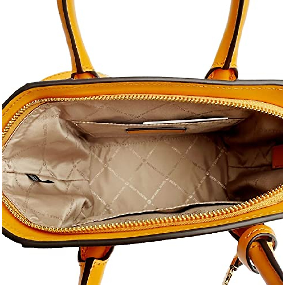 Michael Kors Avril Small Satchel Crossbody Bag MK Signature Honeycomb Yellow