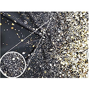 WOLADA 7x5FT Gold Backdrop Glitter Backdrop Gold Spots Bokeh Backdrop Black and Gold Backdrop Wedding Backdrop Gold Backdrop for Parties Vinyl Photography Backdrop 11176