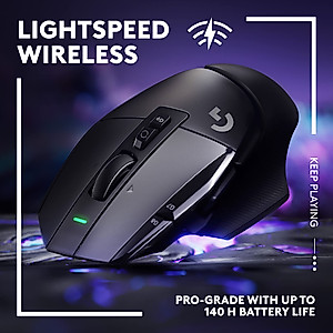 Logitech G502 X Lightspeed Wireless Gaming Mouse - LIGHTFORCE hybrid optical-mechanical switches, HERO 25K gaming sensor, compatible with PC - macOS/Windows - Black