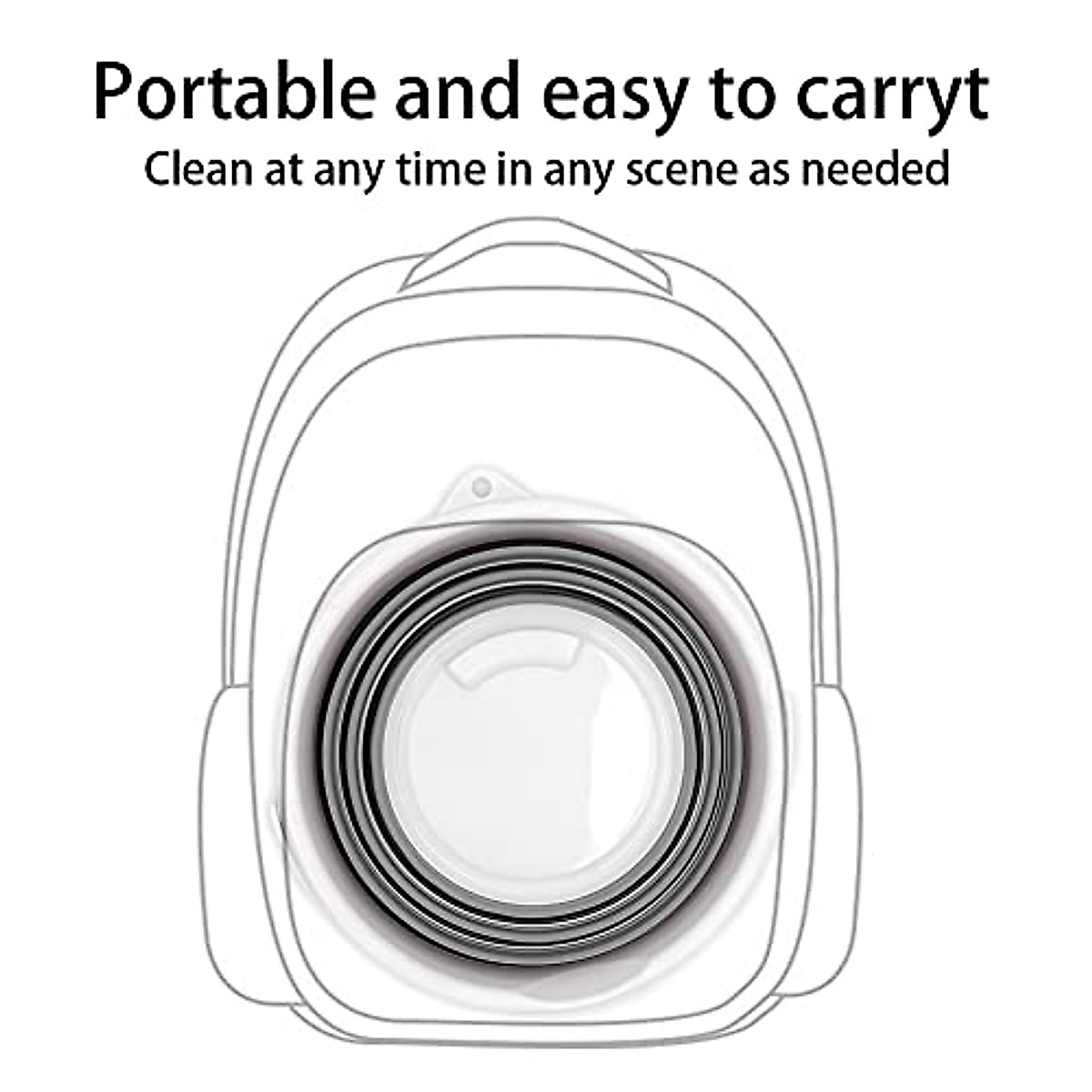 Multifunctional Collapsible Water Bucket, Space Saving, Lightweight Collapsible Water Container 2.6 gallons (10 liters), Suitable for Family Life, Camping, car wash