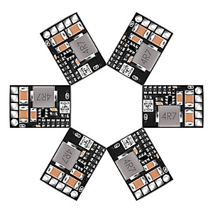 DROK DC Buck Converter, 6pcs Mini Voltage Regulator DC 4.5-20V 12V 9V Step Down to 5V Reducer Board 3A 10W Fixed Adjustable Volt Output Step-Down Transformer Power Supply Stabilizer Module