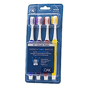 OOAK Toothbrush, Tapered V++Max Med Bristles, 4 Count