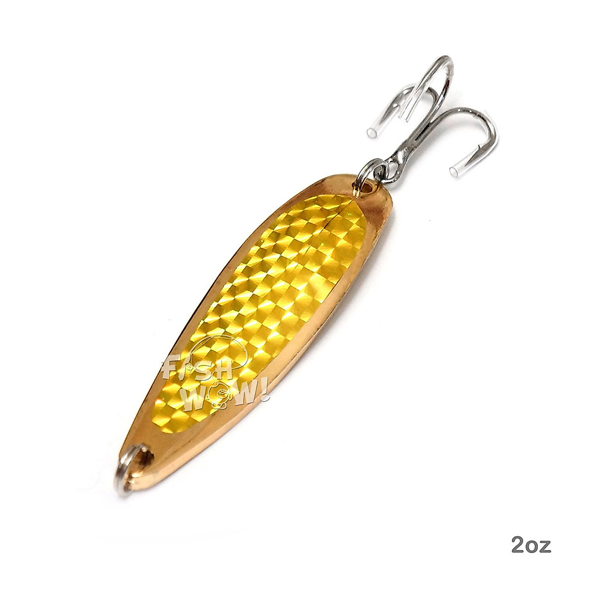 6pcs Set 2oz 6inch Fishing Spoon with Treble Hook Gold & Silver - Fish Wow!