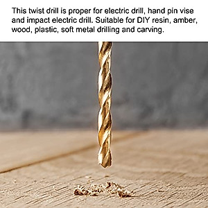 uxcell 6Pcs Mini Twist Drill Bit, 1mm Micro Engraving Drill Bits, High-Speed Steel 2.35mm Shank Titanium Coated for DIY Resin, Amber and Wood