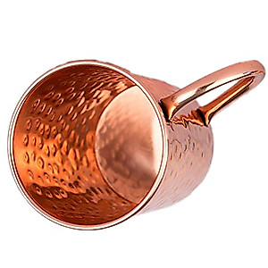 PARIJAT HANDICRAFT Handcrafted Hammered Classic Copper Moscow Mule Mugs Solid Pure Copper Unlined Mug Cup Capacity 16 Ounce