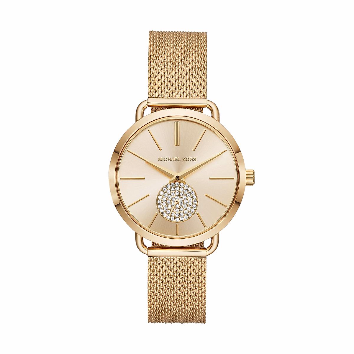 Michael Kors Portia Three-Hand Gold-Tone Stainless Steel Mesh Women's Watch (Model: MK3844)