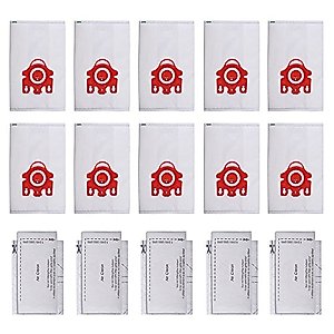 KEEPOW Compatible AirClean 3D Efficiency Dust Bag Compatible with Miele FJM, Compact C1 C2, Replaces Part # 10123220 (10 bags + 5 Filters)