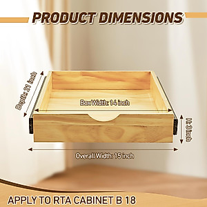 Huwena Pull Out Drawers for Kitchen Cabinets Assembled Roll Out Cabinet Organizer Corner Sliding Drawers for Inside Cabinets, 14''w x 21''d, Requires at Least 14.6'' Cabinet Opening
