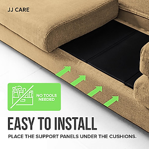 JJ CARE Couch Cushion Support [17" x 48"] - Heavy-Duty 4 Folds Couch Supports for Sagging Cushions, Nonslip Sofa Support Board, Couch Saver for Saggy Couches, Couch Support Board for Seat & Chair