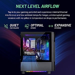 Skytech Gaming SkyTech Shadow 3.0 Gaming Computer PC Desktop - Ryzen 5 3600 6-Core 3.6GHz, RTX 3060 Ti 8GB, 1TB SSD, 16GB DDR4 3000, RGB Fans, AC WiFi, Windows 11 Home 64-bit, Black