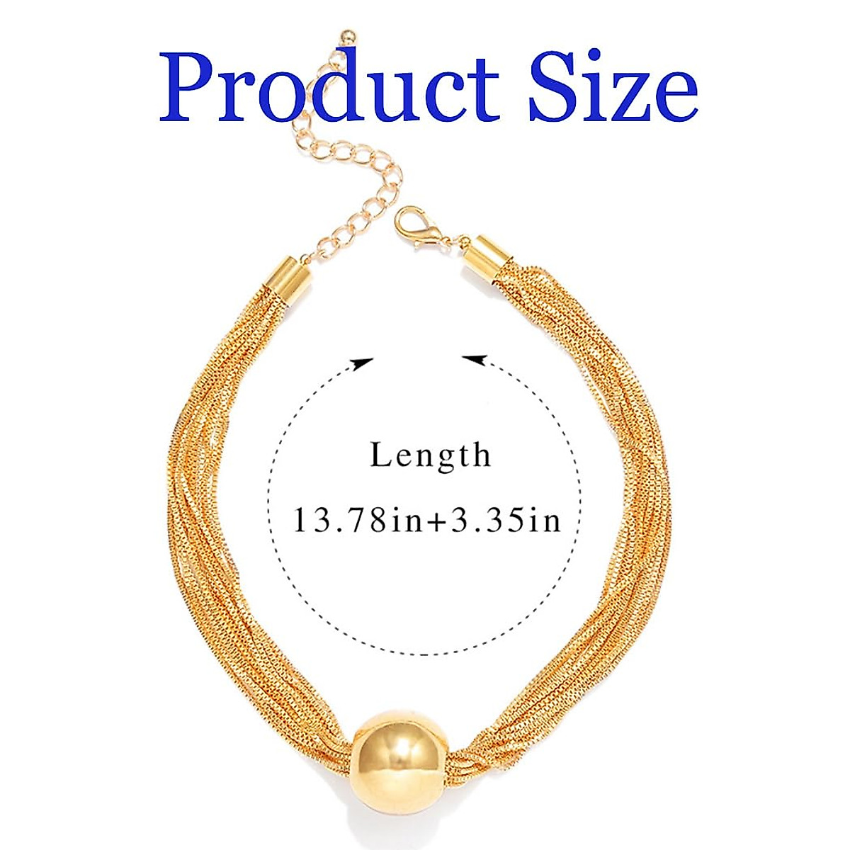 Sixexey Chunky Gold Statement Choker Necklace Bold Necklace for Women