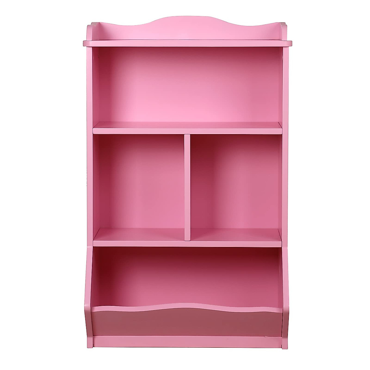 AFBKSS&BB Children Book Shelf, Kids Wood Shelf, Children Multi-Functional Bookcase, Wood Storage Cabinet and Toy Storage Bin (Pink)