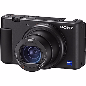 Sony ZV-1 Digital Camera (Black) (DCZV1/B) + 64GB Card + Case + NP-BX1 Battery + Card Reader + Corel Photo Software + HDMI Cable + Charger + Flex Tripod + Memory Wallet + Cap Keeper + More (Renewed)