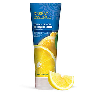 Desert Essence Italian Lemon Conditioner - 8 Fl Oz - Revitalizing Hair Detangler - Adds Volume - Shine - Strength - Scented - Certified Organic - Aloe Vera - Vitamin B5 - Cruelty Free - No Parabens