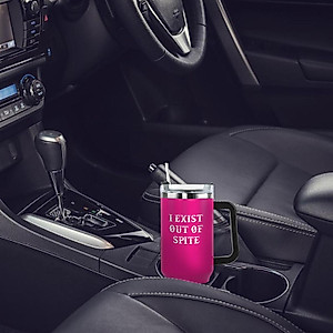 liabiliies 40 oz Tumbler with Handle and Straw i exist out of spite Tumbler with Lid and Straw Insulated Tumbler Stainless Steel Tumblers